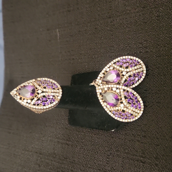 Jewelry | Stunning Handcrafted 925ss Gold Plate Amethyst Cz Set | Poshmark